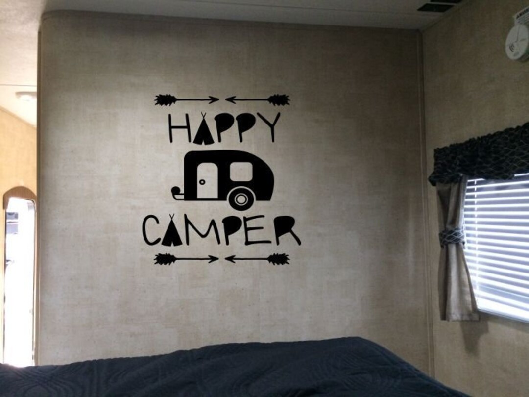 Happy Camper Vinyl Lettering Art Tribal RV Home With Arrows Wall Decals ...