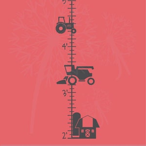Height Ruler Wall Decals Vinyl Stickers Farming Barn Tractor Growth ...