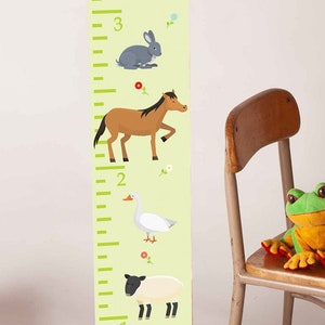 Farm Animals Height Ruler Tracker Printed on Canvas Growth - Etsy UK