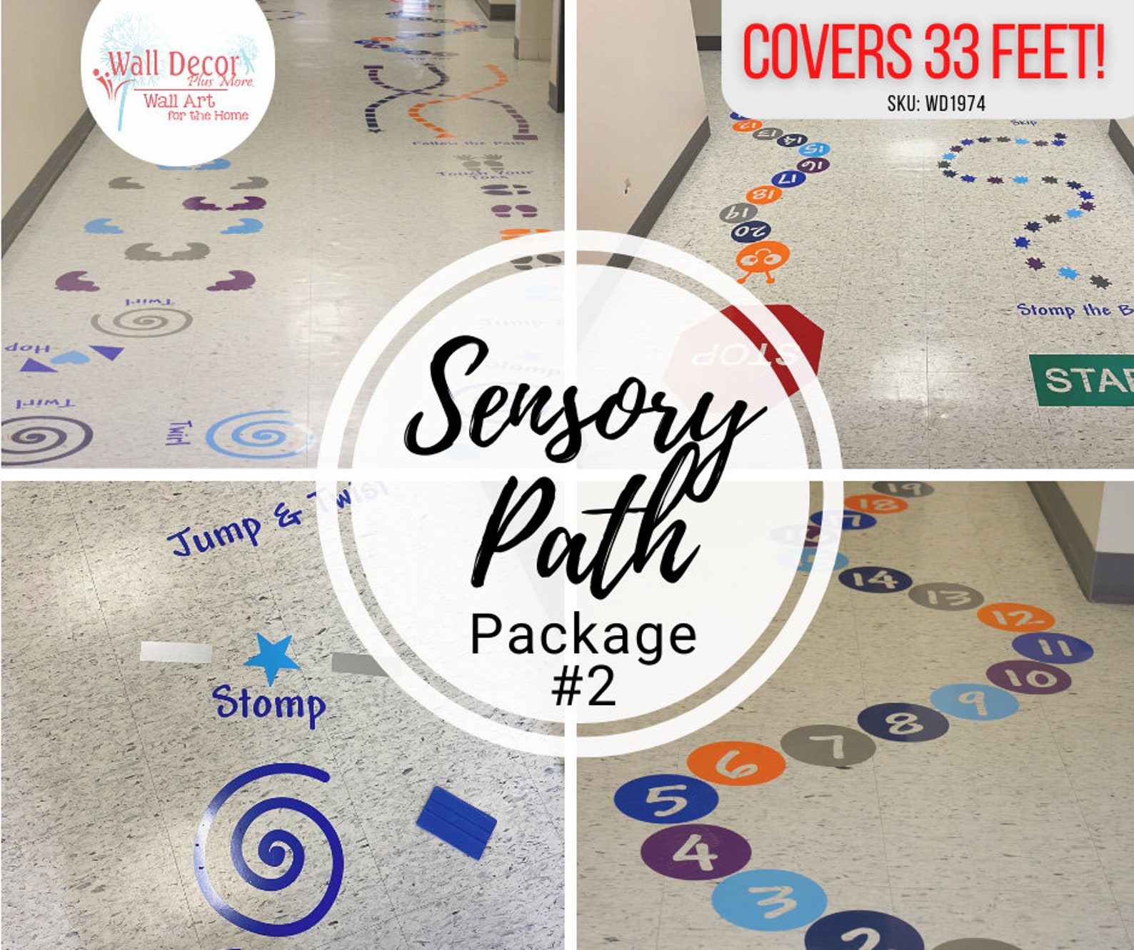 Sensory Path Package Floor Decal Stickers School Hallway Pathway Art ...