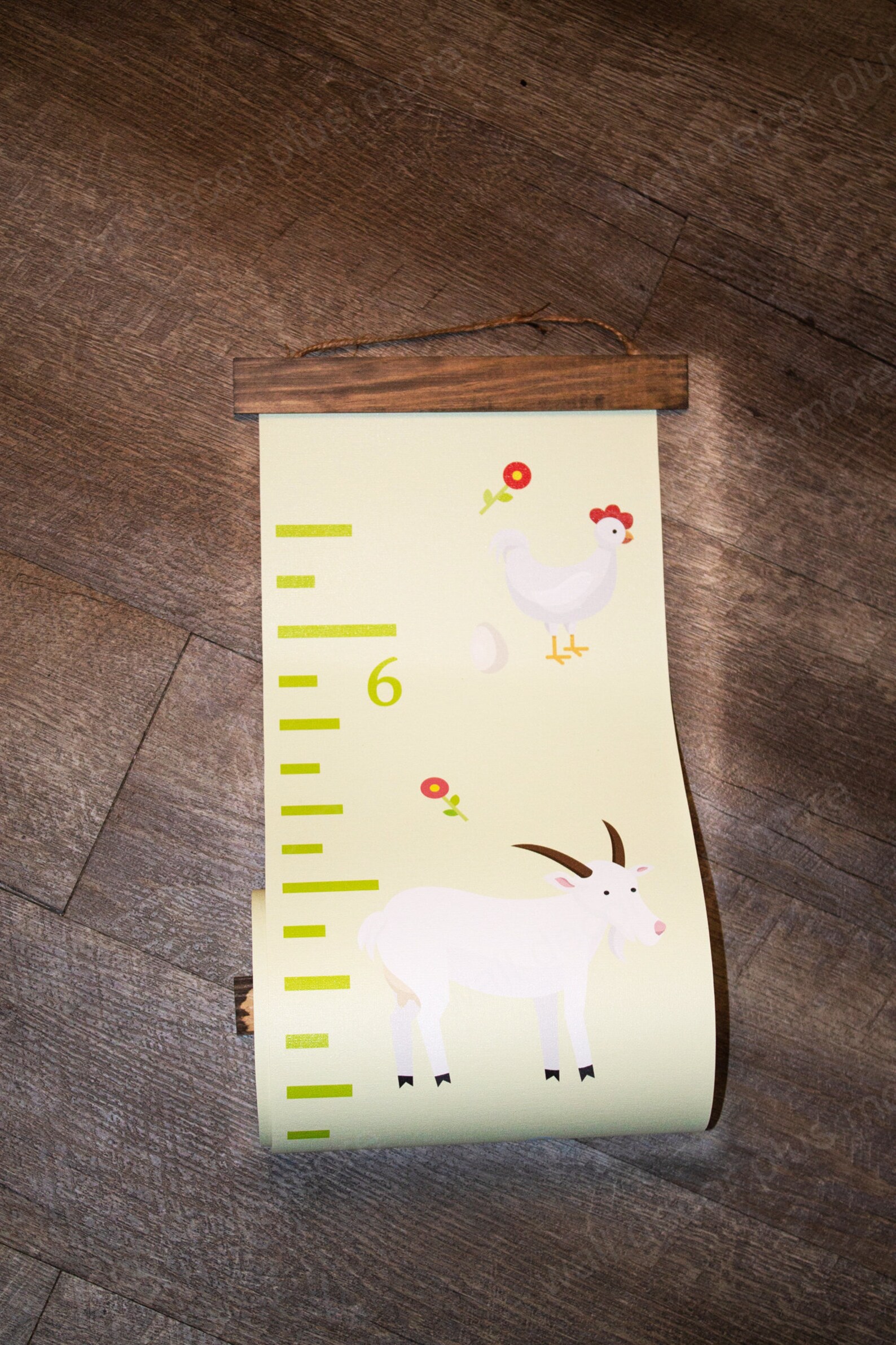 Farm Animals Height Ruler Tracker Printed on Canvas Growth - Etsy