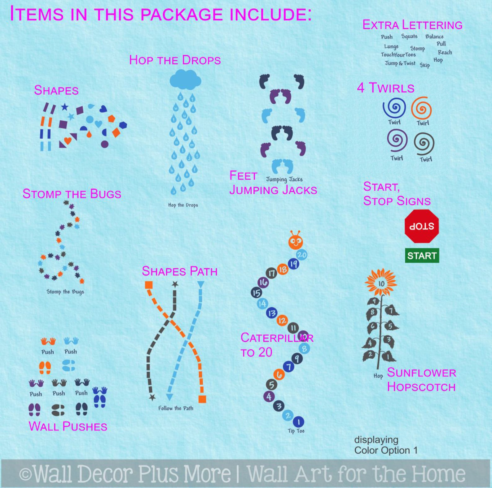 Sensory Path Package Floor Decal Stickers School Hallway Pathway Art ...