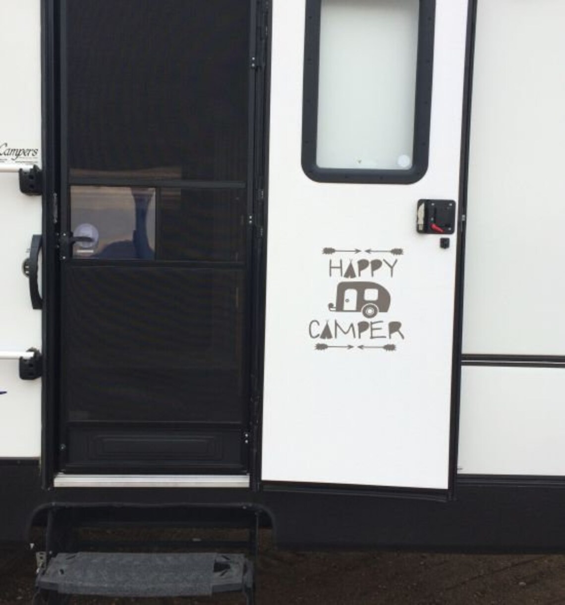 Happy Camper Vinyl Lettering Art Tribal RV Home With Arrows | Etsy