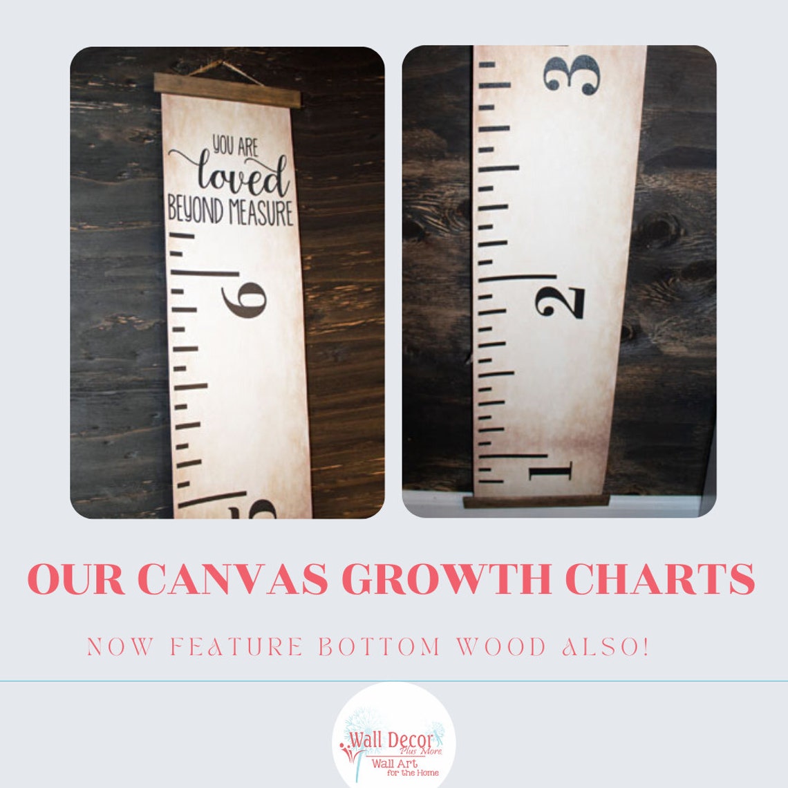 Vintage Brown Height Ruler Wood Topper Personalized With - Etsy