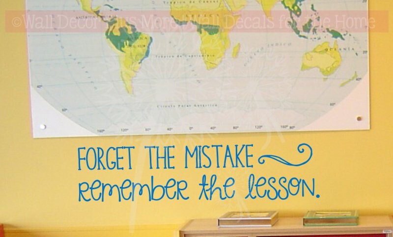 Forget Mistake Remember Lesson Wall Sticker Quotes School | Etsy