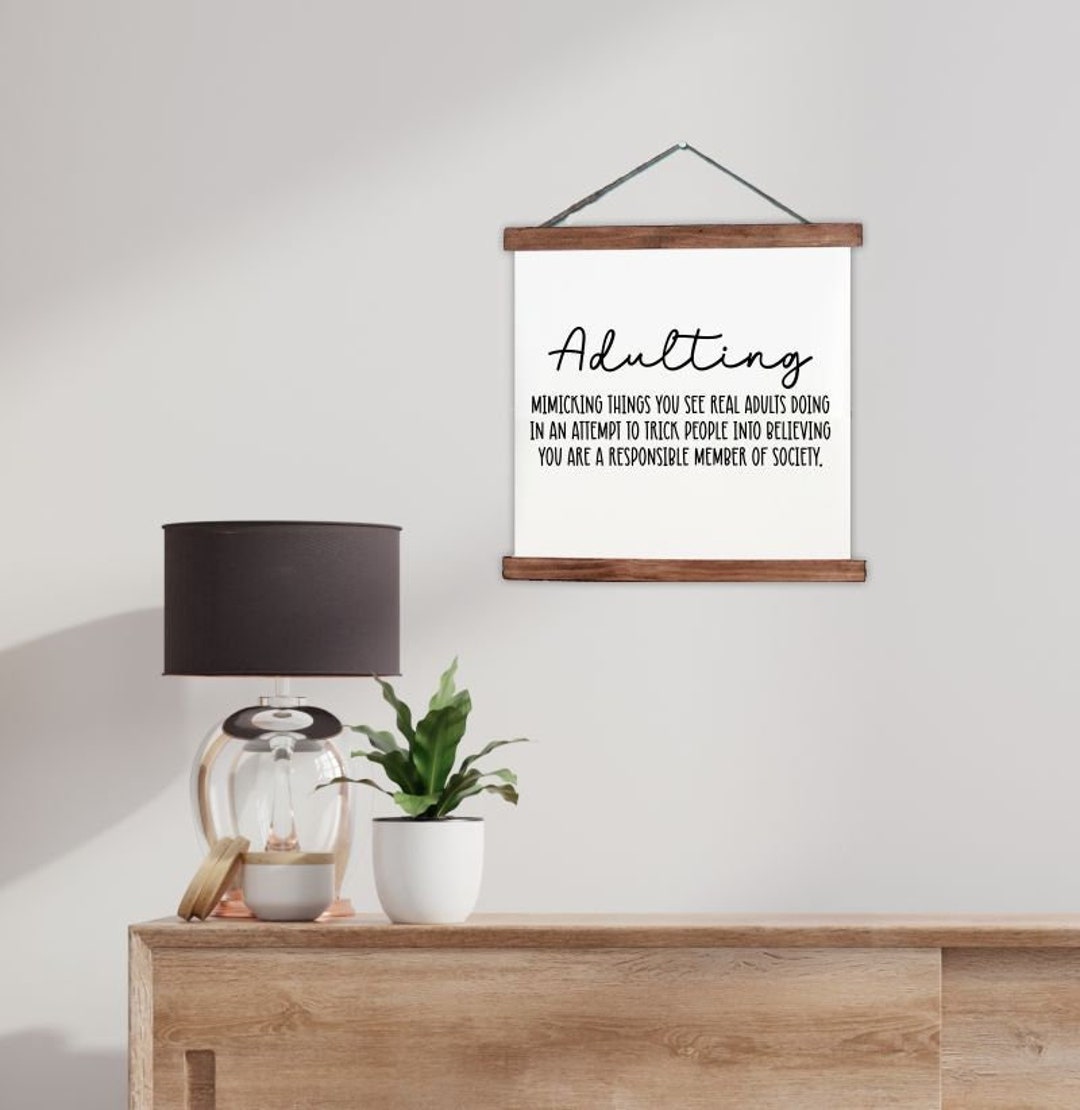 Funny Adulting Definition Canvas Sign Modern Gift Decor Idea - Etsy