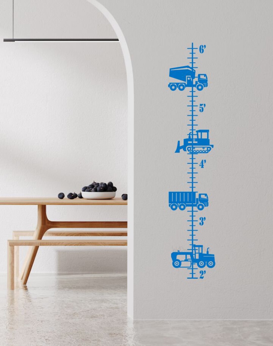 Construction Height Ruler Growth Chart Wall Decal Sticker for Boys ...