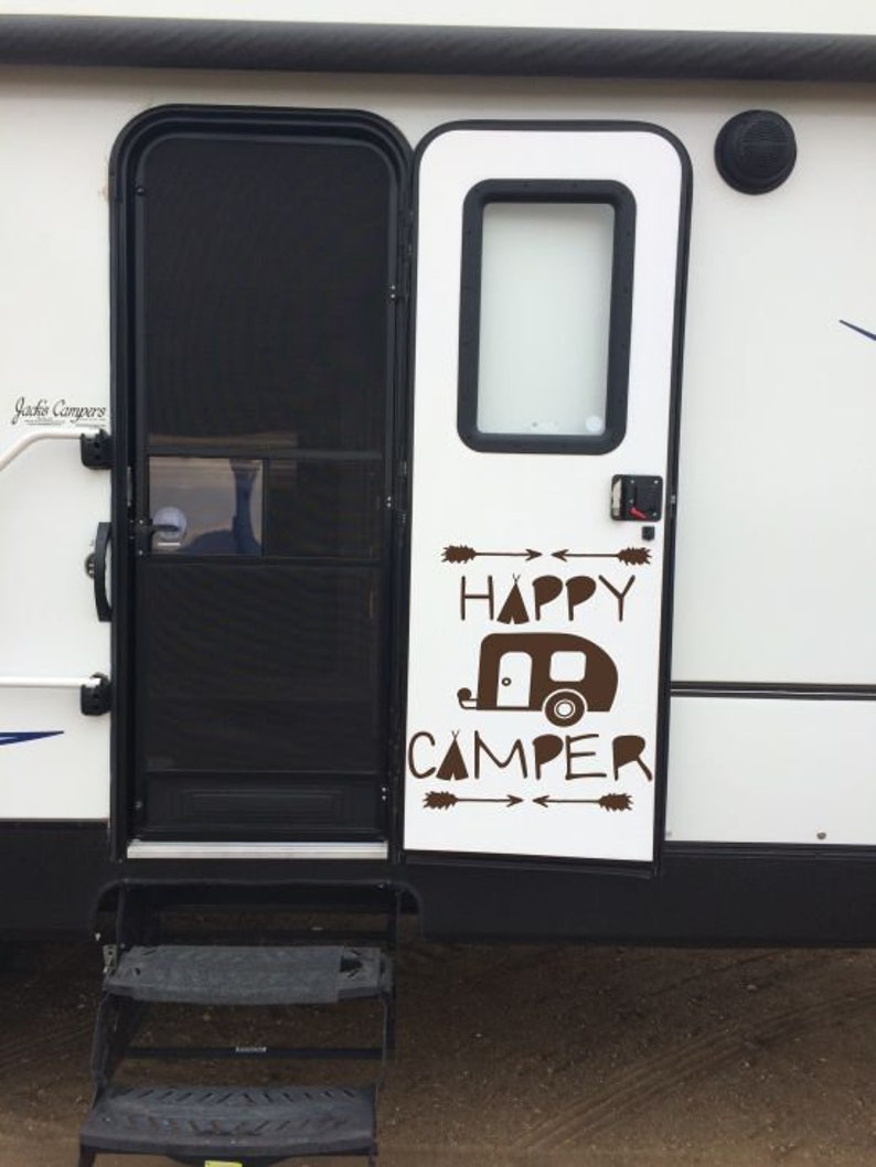 Happy Camper Vinyl Lettering Art Tribal RV Home With Arrows - Etsy