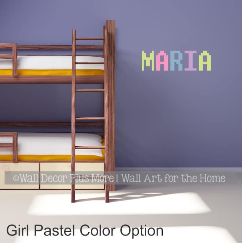 Building Blocks Personalized Name Wall Decals Stickers Custom Kids ...
