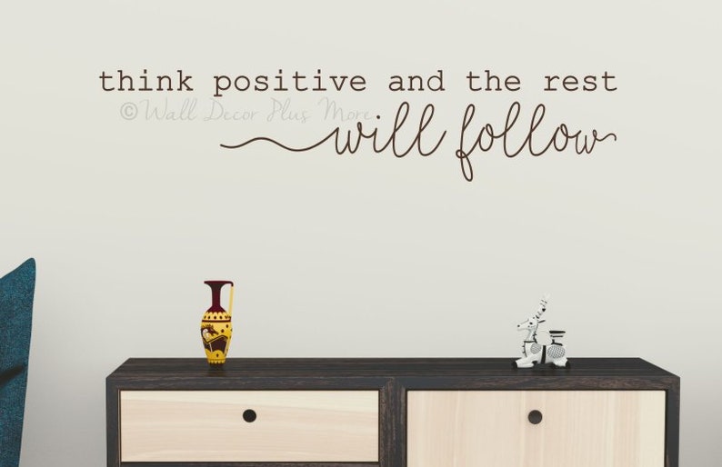 Wall Decals Inspirational Decor Sticker Think Positive - Etsy