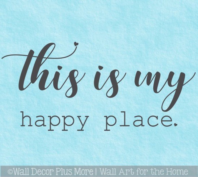 My Happy Place Inspirational Wall Words Vinyl Decal Bedroom Sticker ...