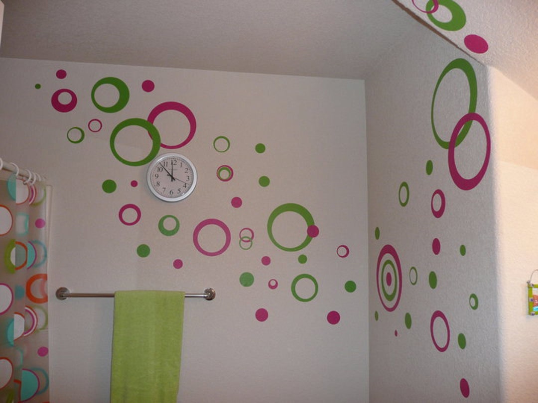 Wall Vinyl Room Sticker Decal - Circles and Rings - 2-colors 50 Pcs ...