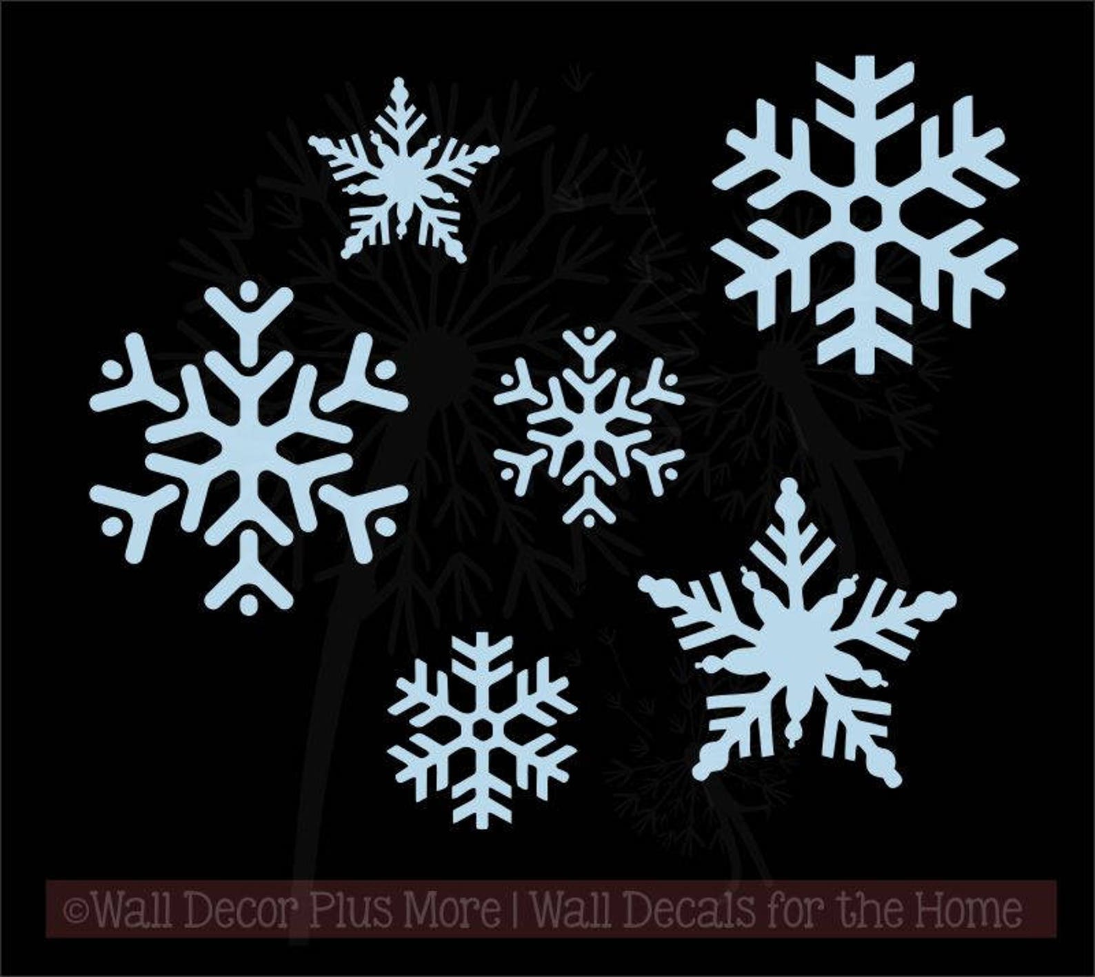 Snowflakes Winter Vinyl Stickers Winter Wall Art Decals for - Etsy