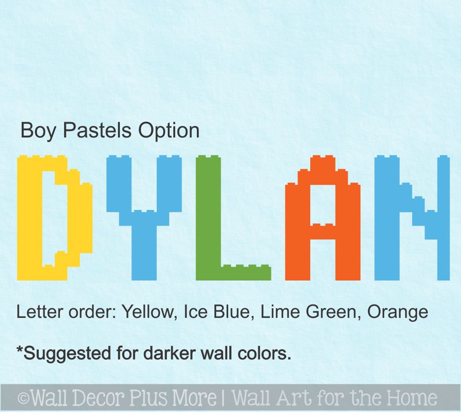 Building Blocks Personalized Name Wall Decals Stickers Custom Kids ...