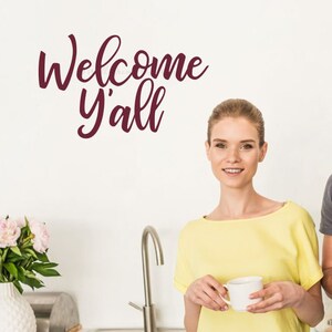 Welcome Y'all Wall Art Decal Sticker Quote Front Door Decor - Etsy
