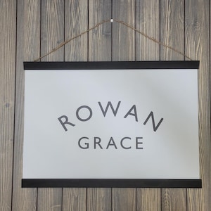 Canvas Name Sign Custom Wall Art Hanging Banner With Wood Personalized ...