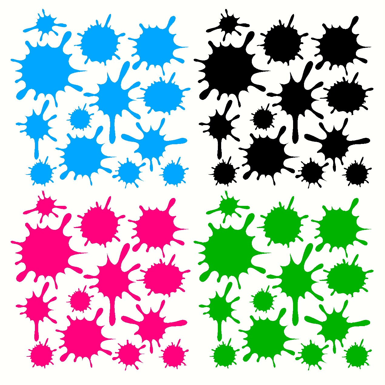 4color Splatter & Splotches Wall Sticker Vinyl Decal Removable | Etsy