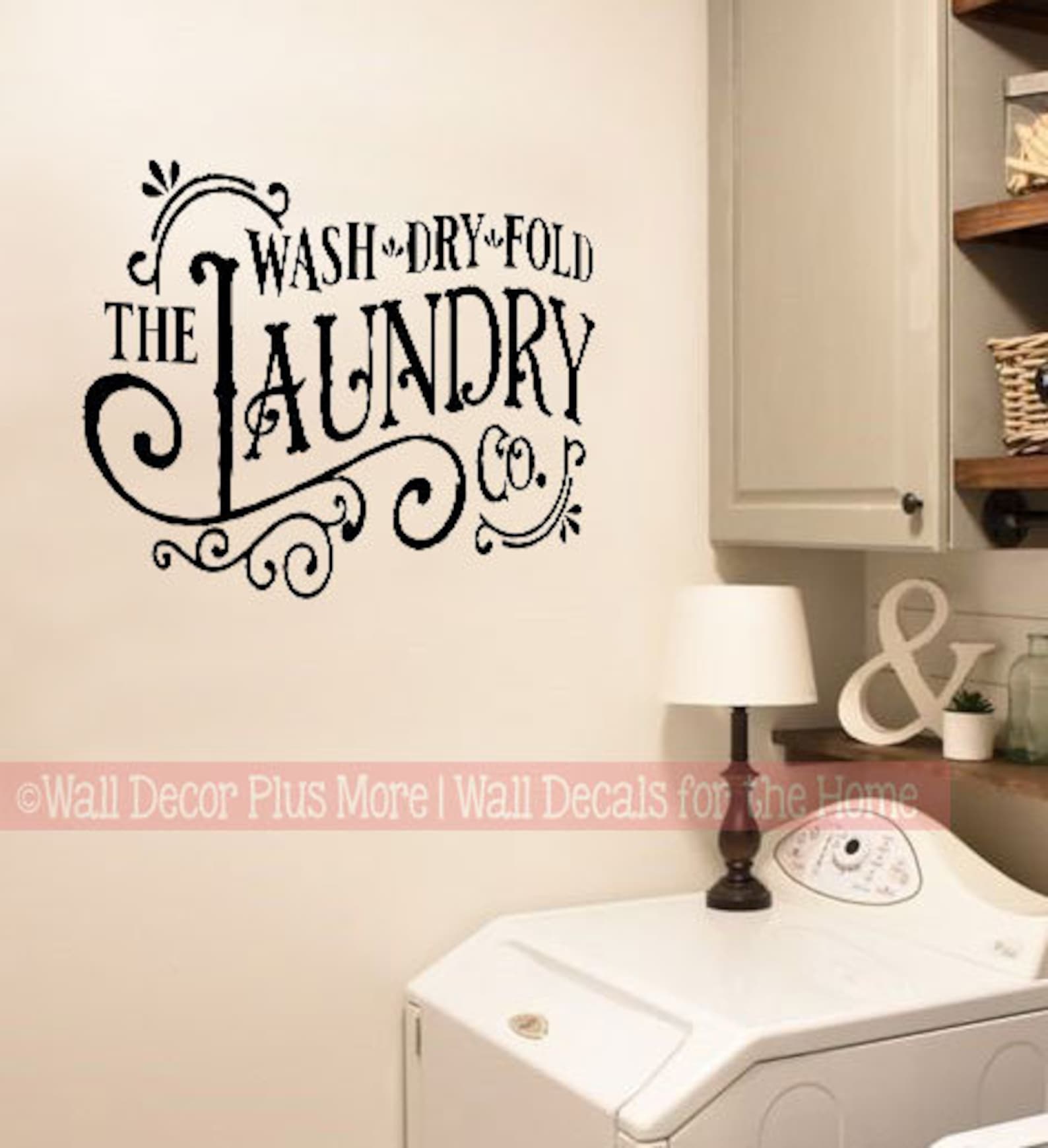 Laundry Room Wall Decal the Laundry Co Wash Dry Fold Vinyl - Etsy