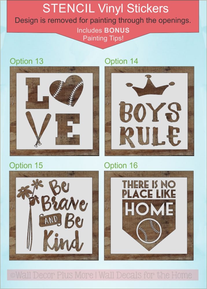 Vinyl Stencil Stickers for Painting a Wood Sign for 12x12-inch Boards ...