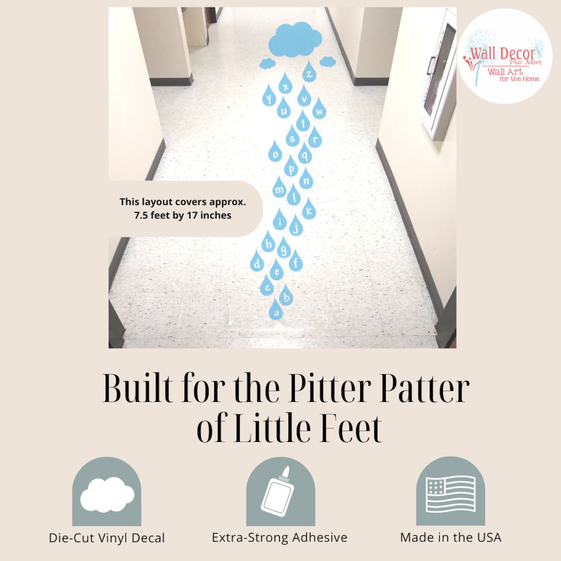Hop Drops Alphabet Sensory Path Floor Decal Sticker for School Hallway ...