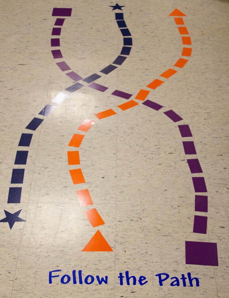 Sensory Pathway Follow the Path Shapes Glossy Vinyl Floor Hallway Decal ...
