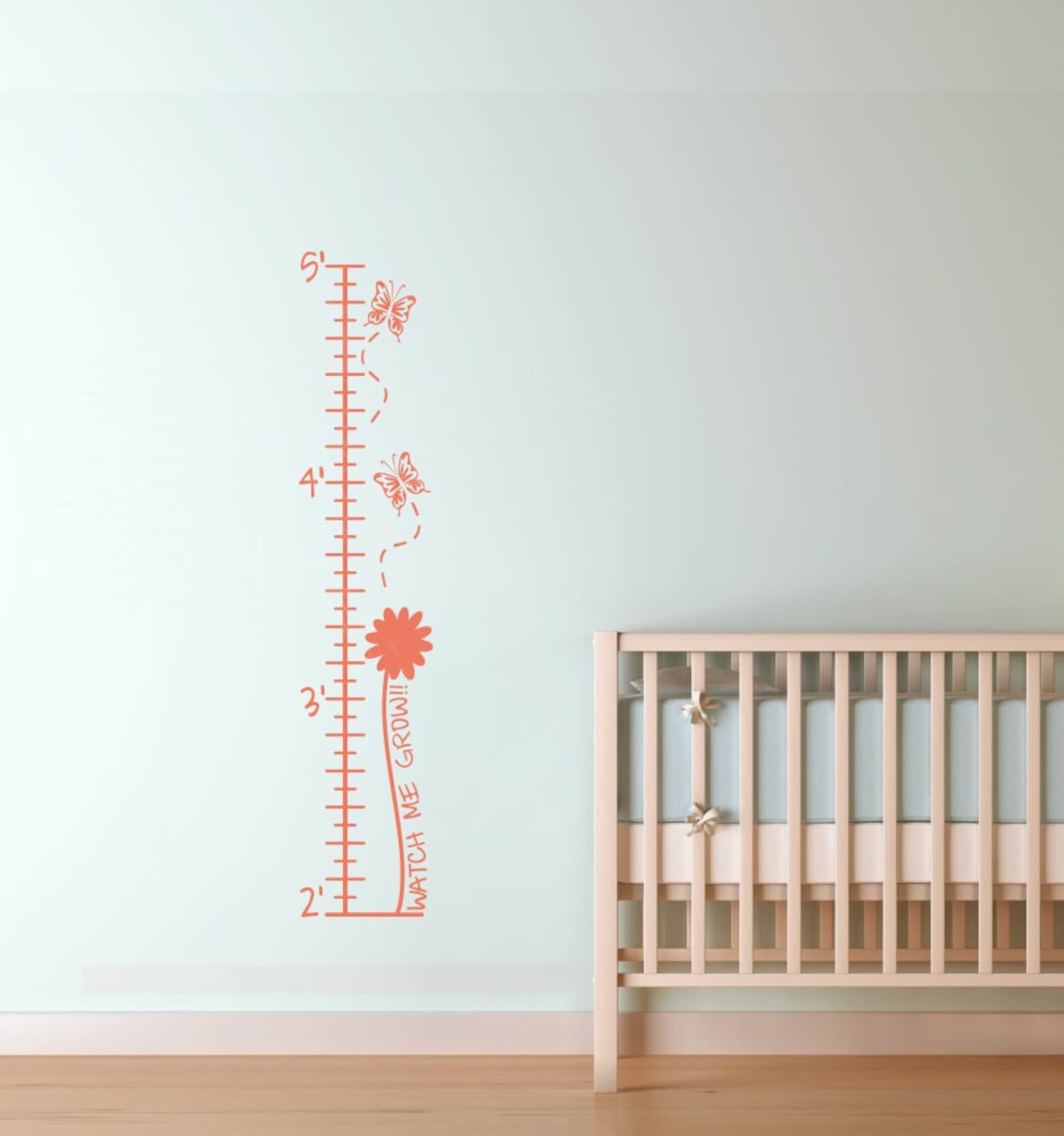 Butterflies Flowers Watch Me Grow Height Tracking Chart for - Etsy