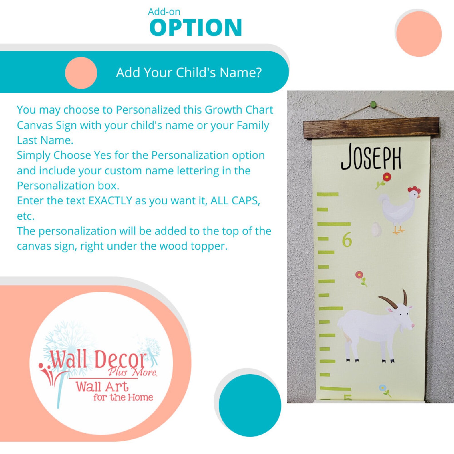 Farm Animals Height Ruler Tracker Printed on Canvas Growth - Etsy