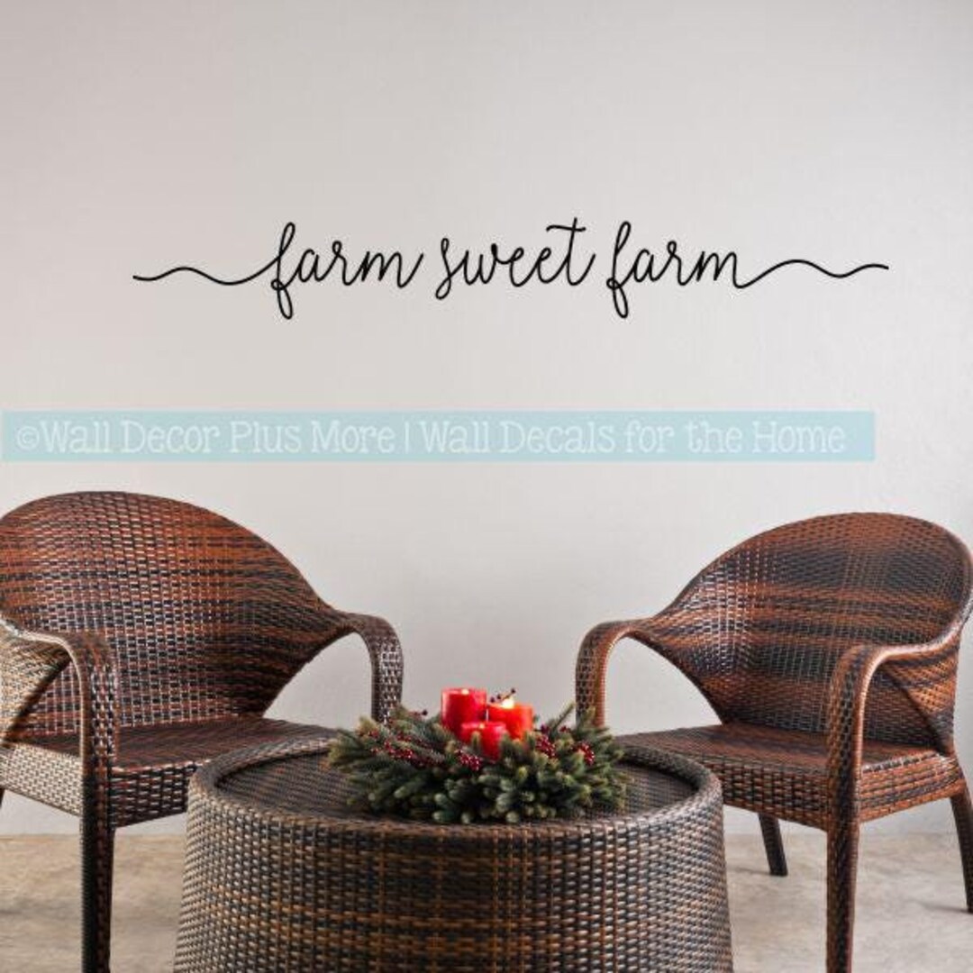 Farmhouse Style Decor Farm Sweet Farm Kitchen Vinyl Lettering Stickers ...