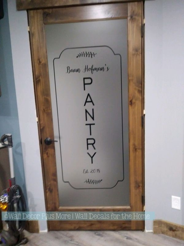 Pantry Door Decal Personalized Vinyl Decor Tall Name Date | Etsy