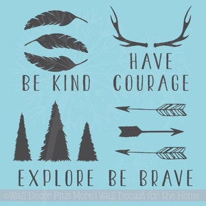 Woodland Nursery Decor Decals Be Brave Kind Have Courage Baby Wall Art ...