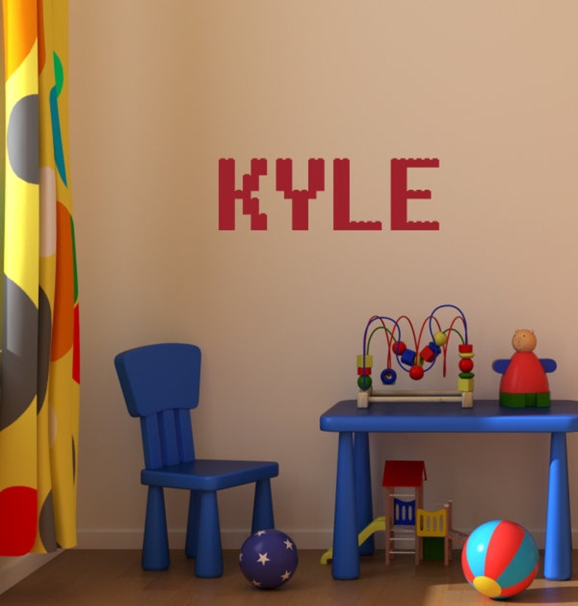 Building Blocks Personalized Name Custom Kids Bedroom Wall Decals ...
