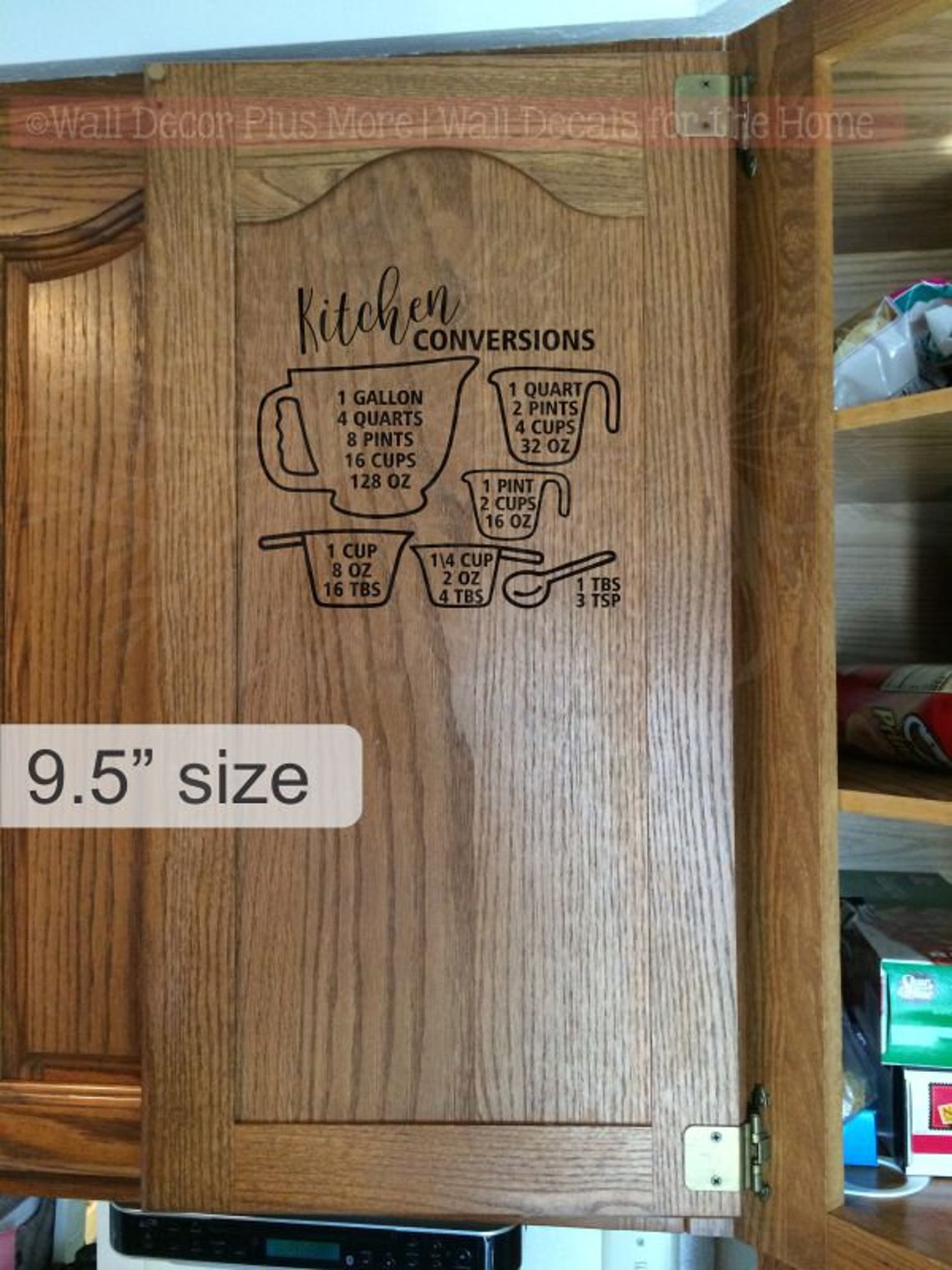 Kitchen Conversion Chart Vinyl Art Decals for Home Decor - Etsy