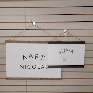 Canvas Name Sign Custom Wall Art Hanging Banner With Wood Personalized ...