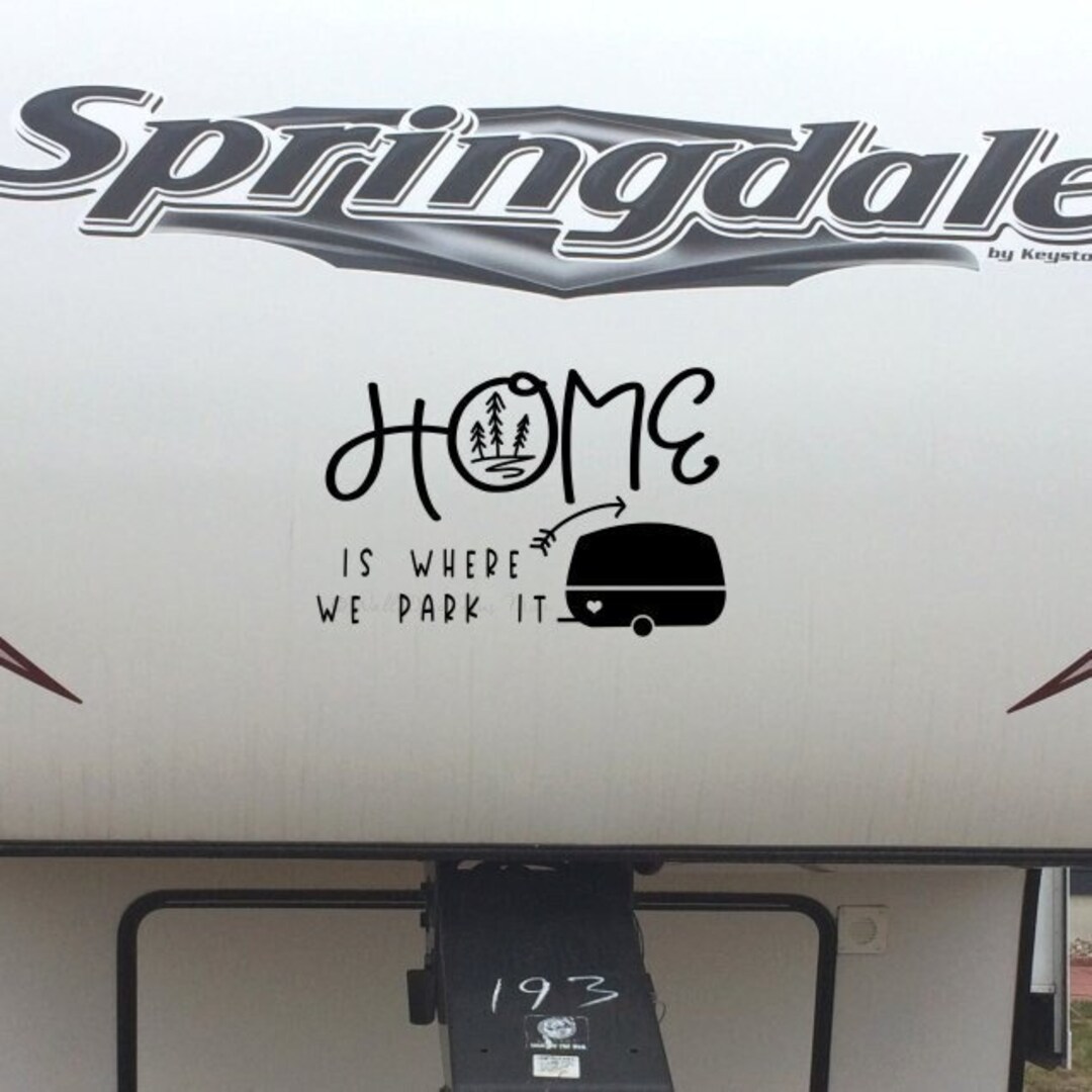 Camping Wall Decal Home is Where We Park It RV Accessories Wall Art ...