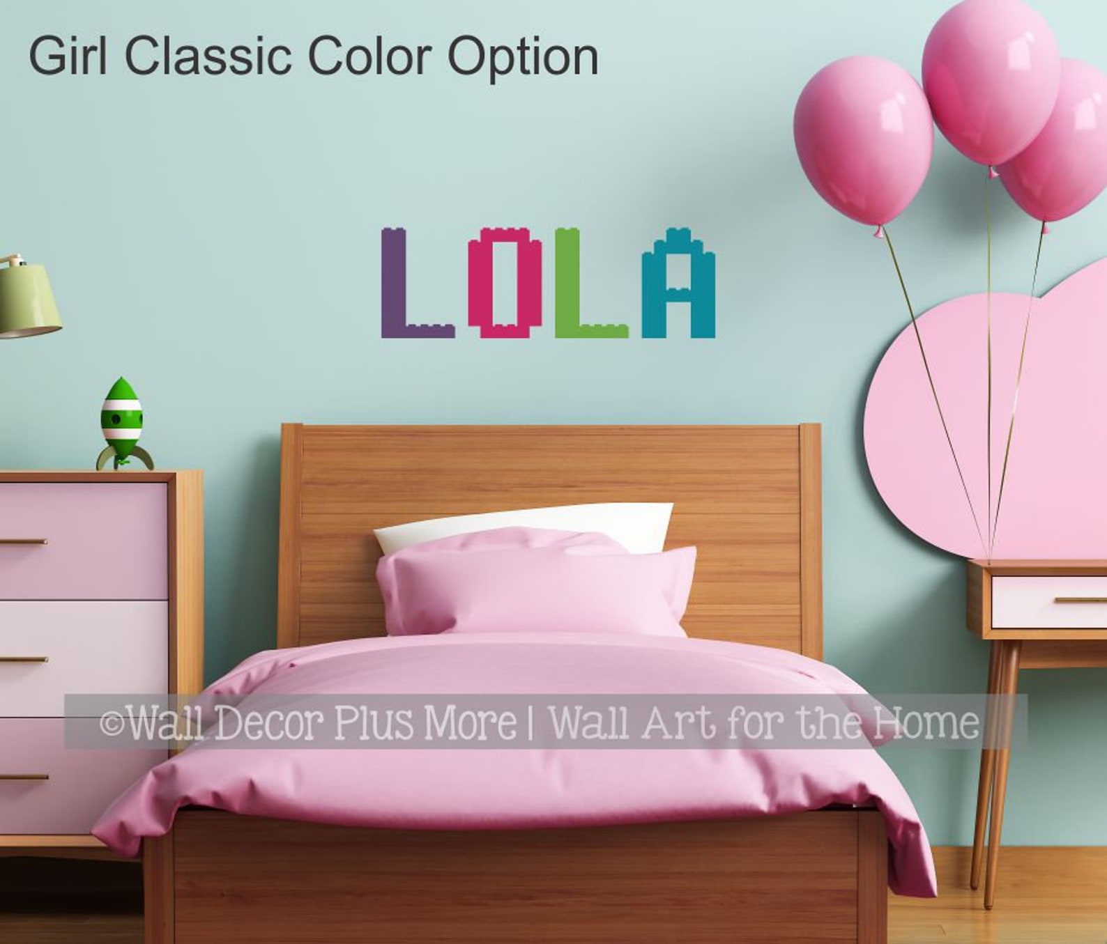 Building Blocks Personalized Name Wall Decals Stickers Custom Kids ...