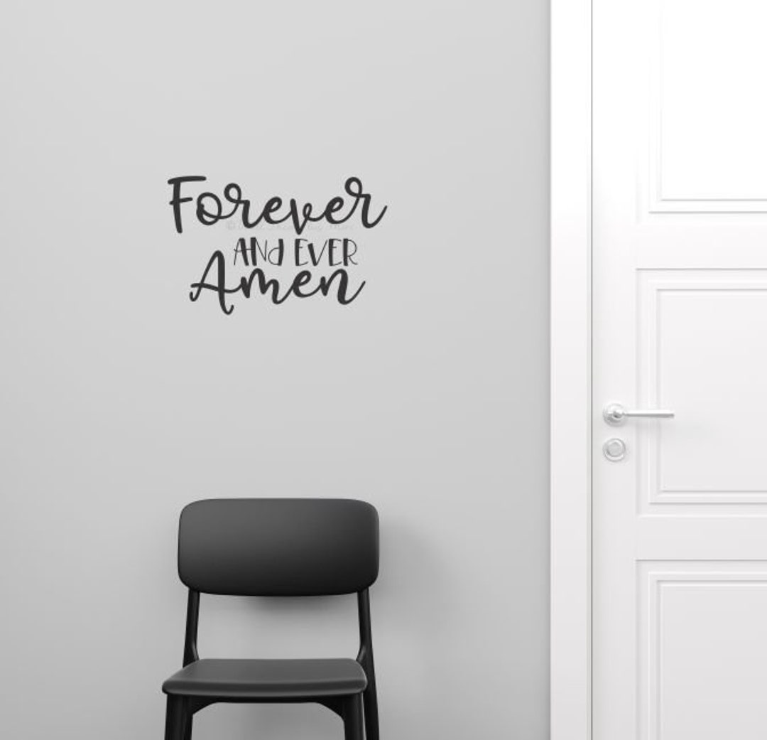 Round Wood Sign Decal - Forever and Ever Amen Wall Sticker - Etsy