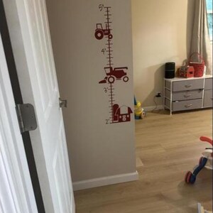 Height Ruler Wall Decals Vinyl Stickers Farming Barn Tractor Growth ...