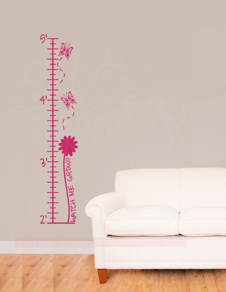 Butterflies Flowers Watch Me Grow Height Tracking Chart for - Etsy