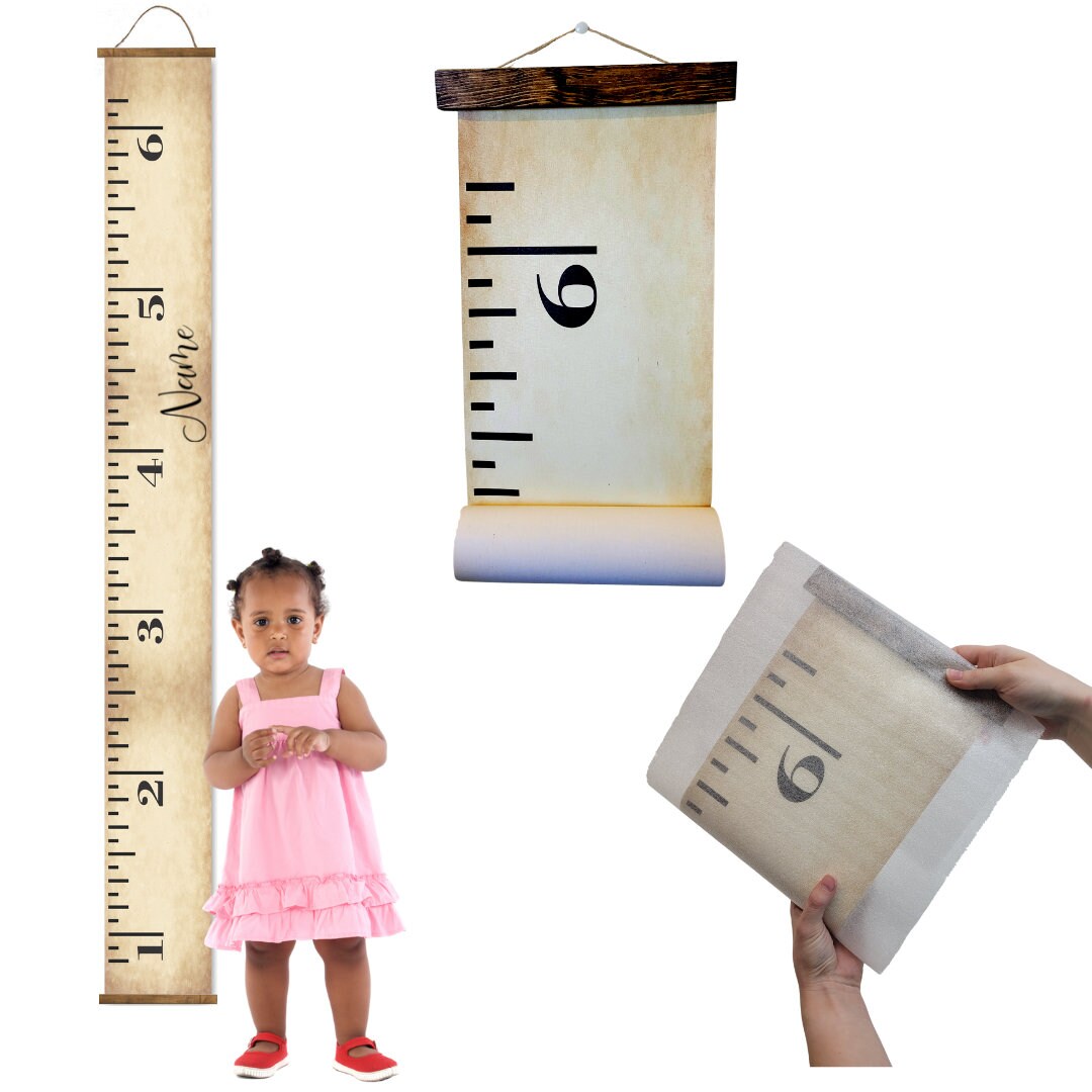Vintage Brown Height Ruler Wood Topper Personalized With Child's First ...