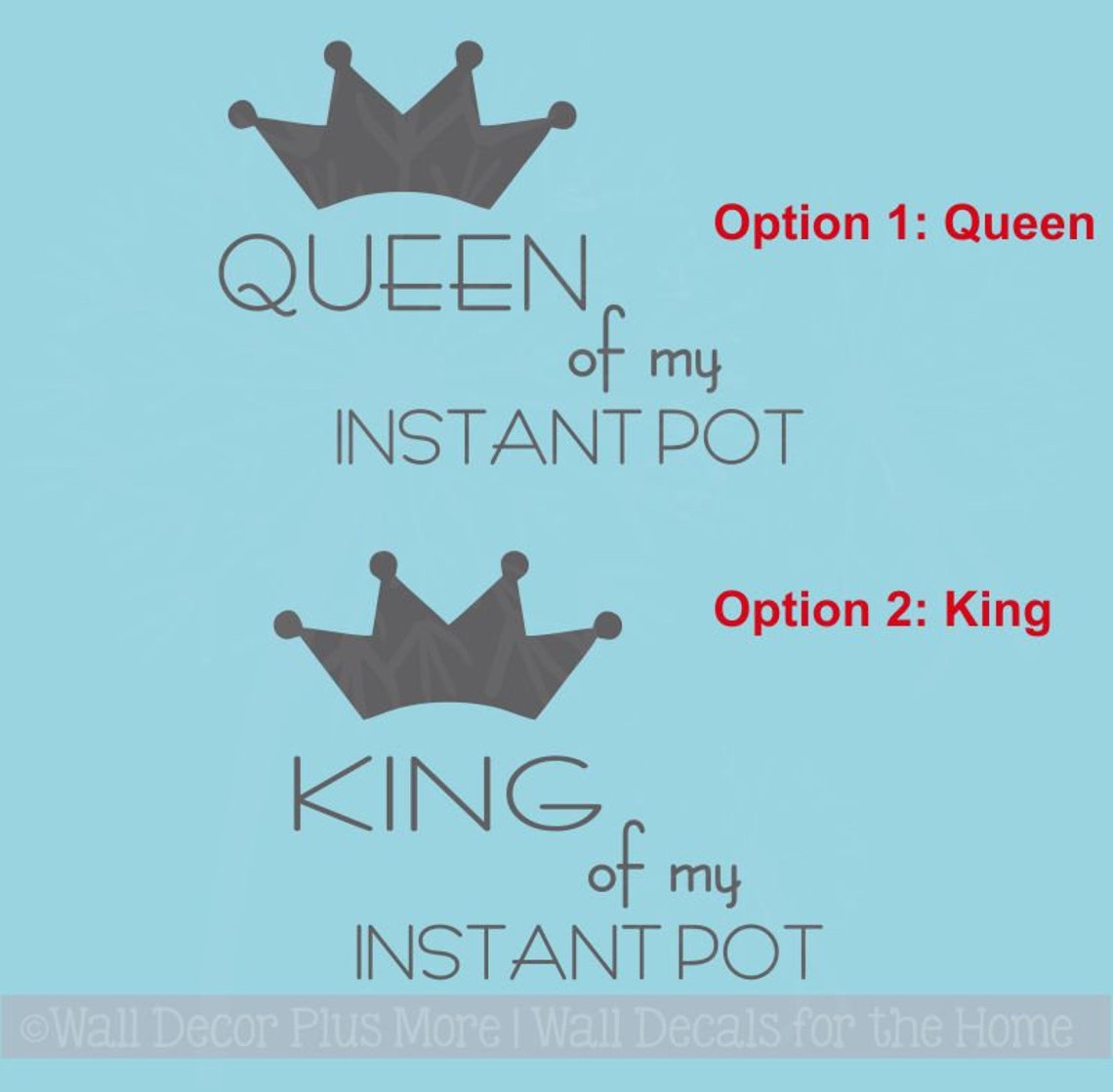 Queen King of My Instant Pot Decal Vinyl Letters Stickers Kitchen Decor ...