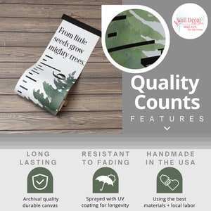 Canvas Growth Chart Height Ruler Tracker Hanging Sign Watercolor Trees ...