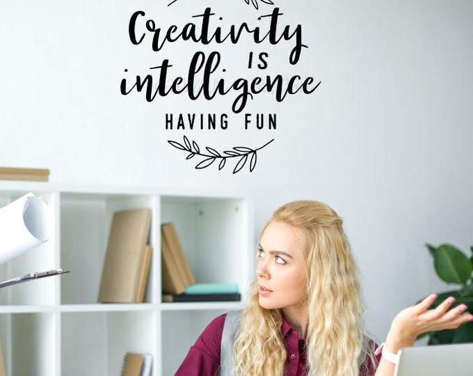 Craft Room Wall Art Decal Creativity Intelligence Fun Decor Quote ...