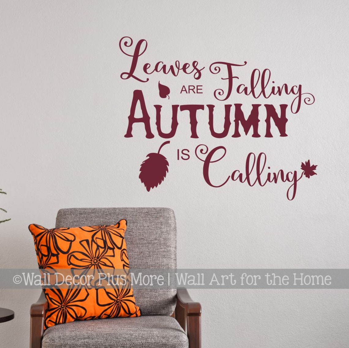 Fall Wall Art Sticker Decal Leaves Are Falling Autumn is Calling Wall ...