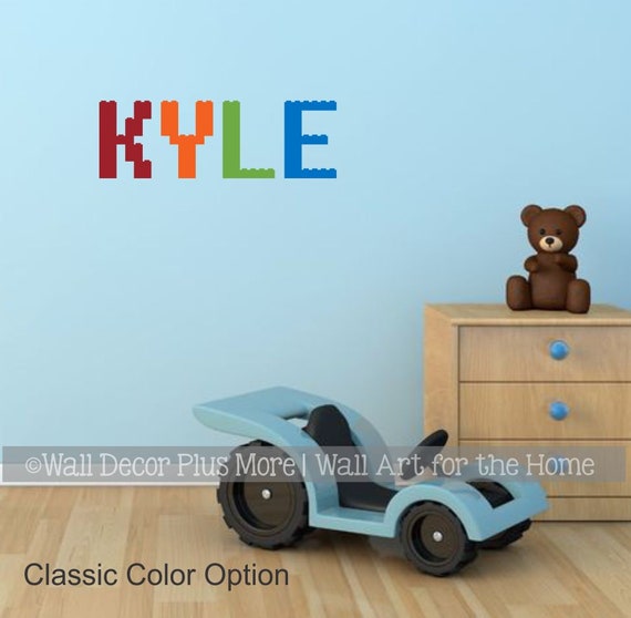 Building Blocks Personalized Name Wall Decals Stickers Custom | Etsy