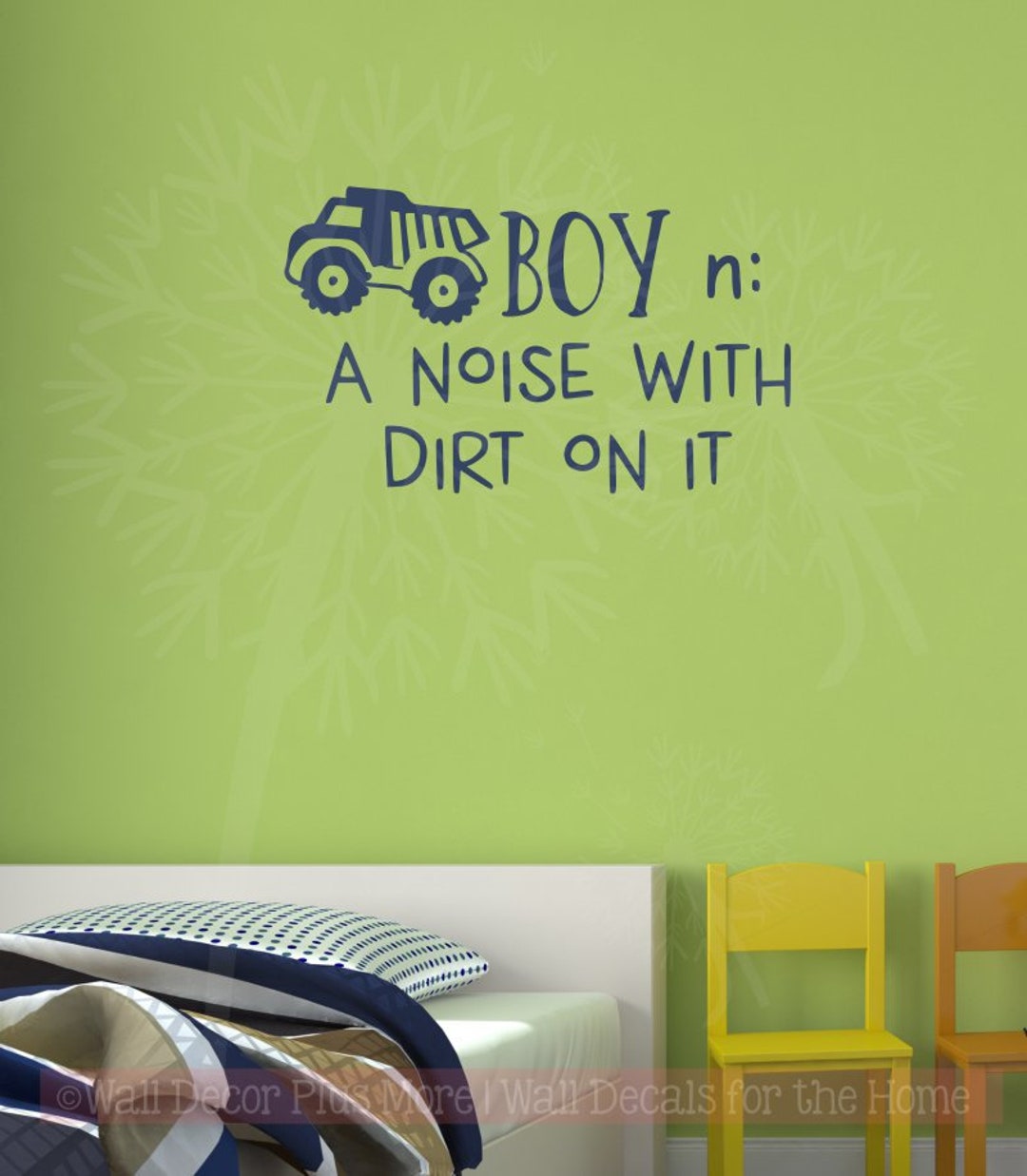 Boy Noun Noise With Dirt Vinyl Lettering Decals for Boys Room Quotes ...