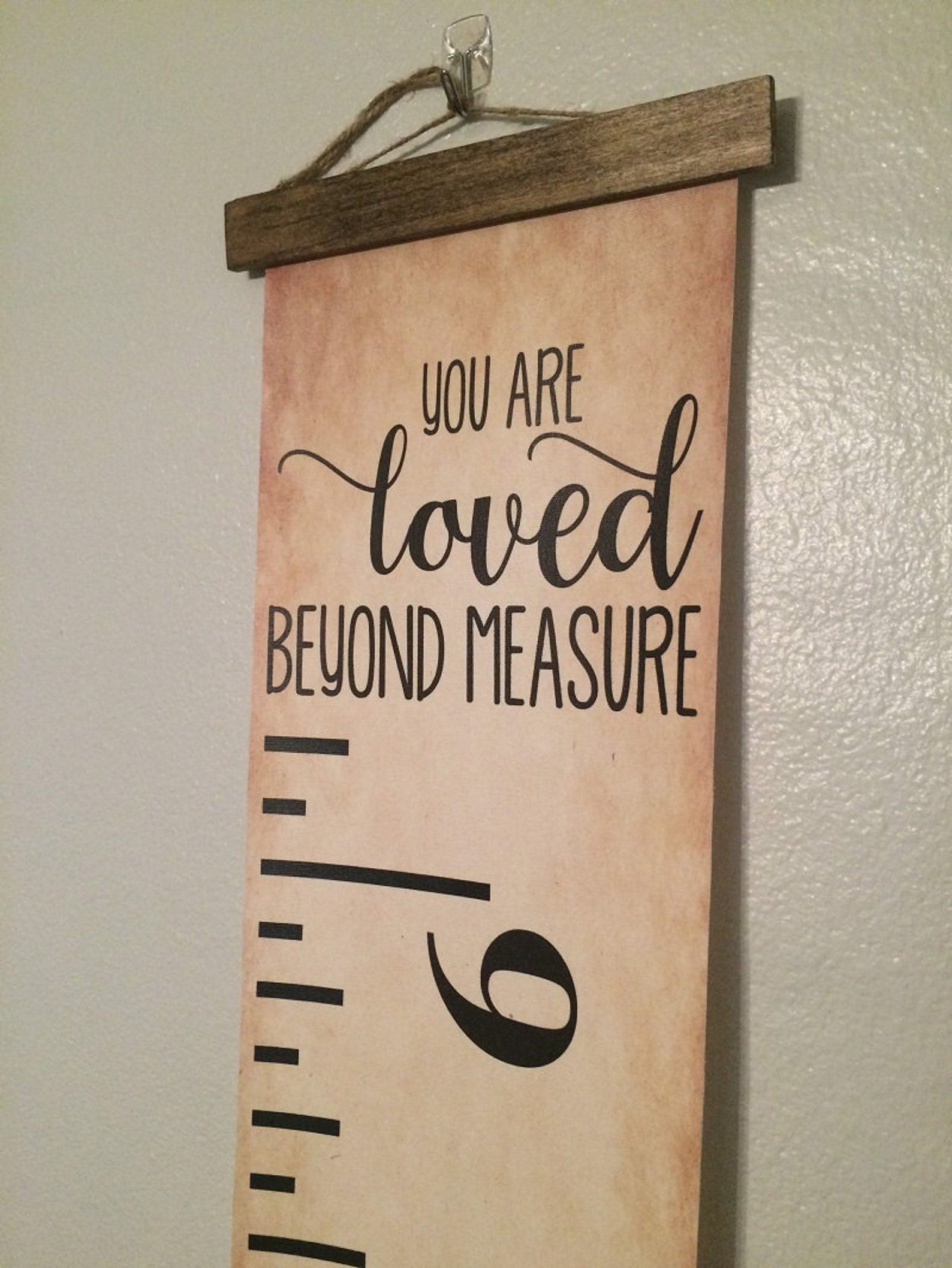 Canvas Growth Height Chart for Kids Loved Beyond Measure Wall - Etsy