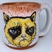 Grumpy Cat Handmade Mug With Red Lip Drip Glaze - Etsy