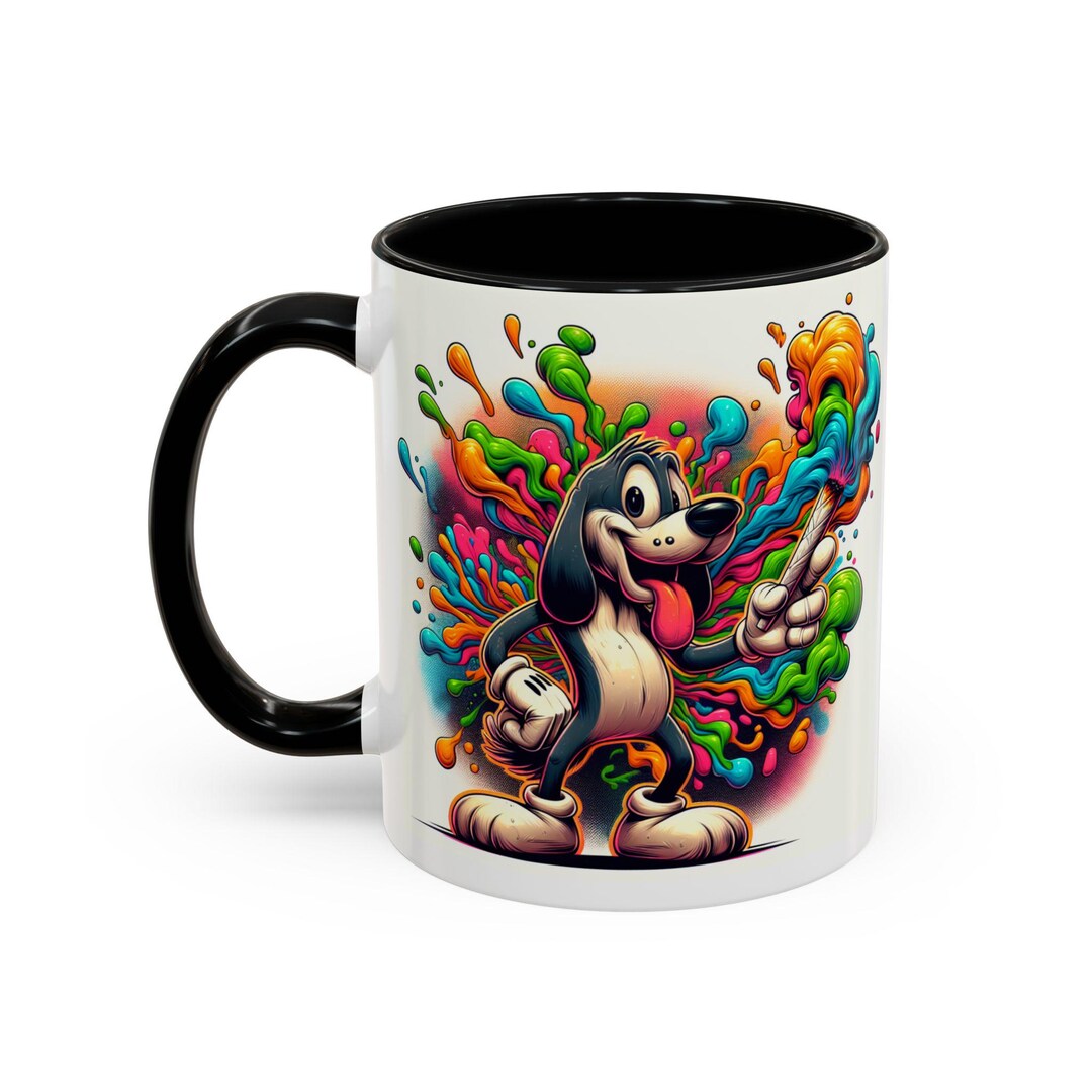 Colorful Cartoon-themed Reefer Dog Coffee Mug for Dog Lovers, Unique ...