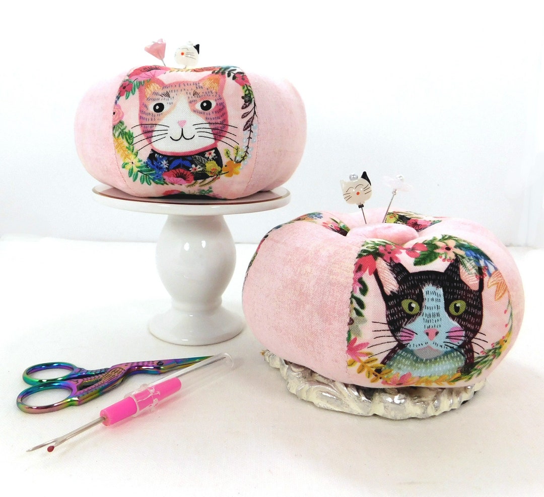 Pincushion Cat Love Pincushion Emery Pincushion Unique Pincushion ...