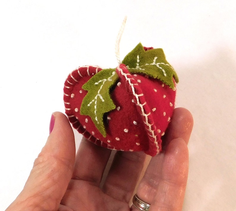 Pattern & Instructions- Wool Strawberry Ornament/pincushion- Instant ...